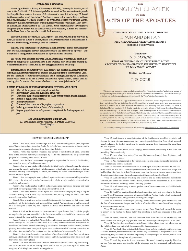 Long Lost Chapter 29 of The Acts of The Apostles | PDF | Paul The ...