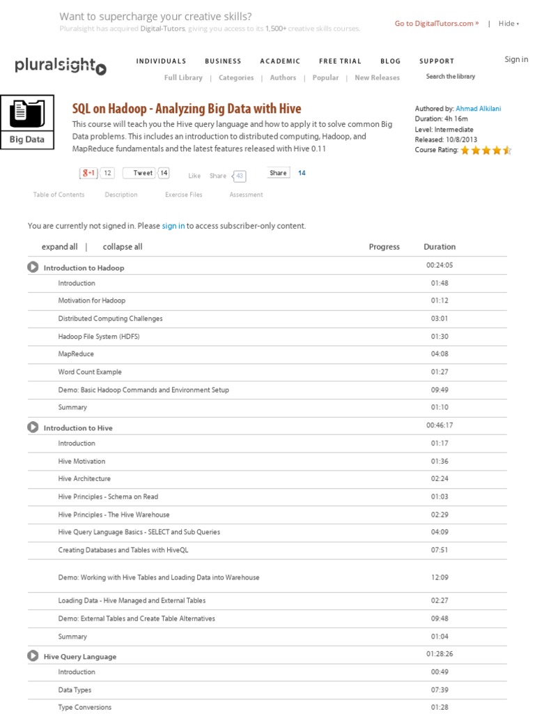 Sql On Hadoop Analyzing Big Data With Hive Pdf Apache Hadoop