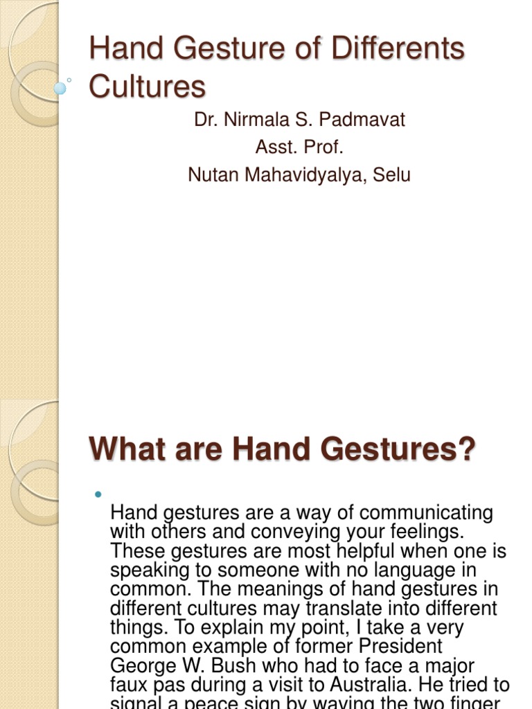 Hand Gesture of Differents Cultures | Download Free PDF | Gesture | Hand