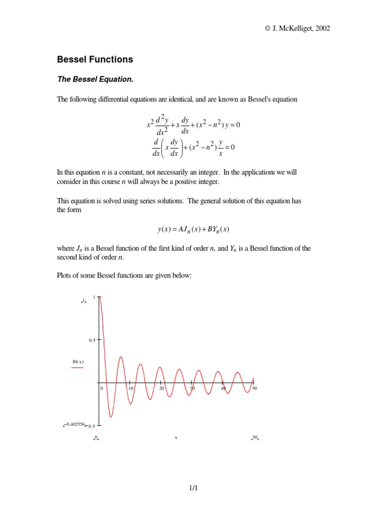 Bessel functions.pdf | Equations | Trigonometric Functions
