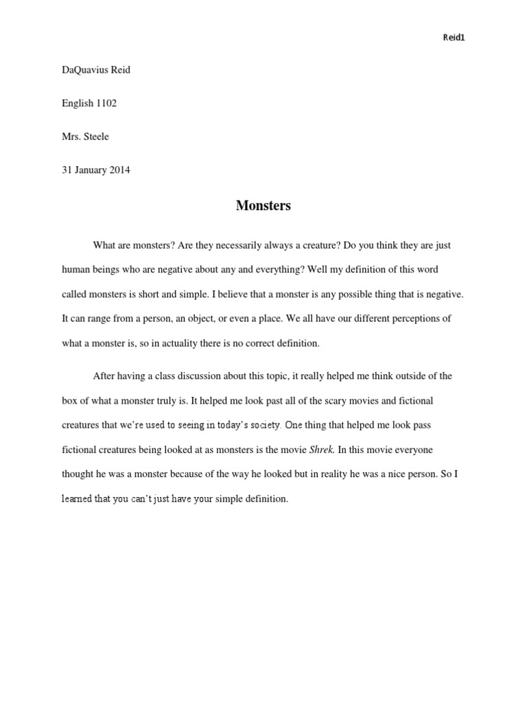 Daquavius Reid English Draft 1 | PDF | Self-Improvement | Science ...