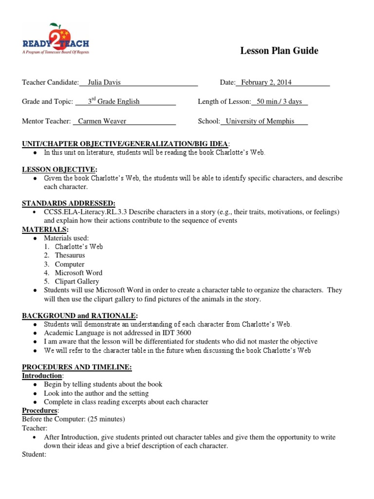 Edtpa Lesson Plan | PDF | Lesson Plan | Books