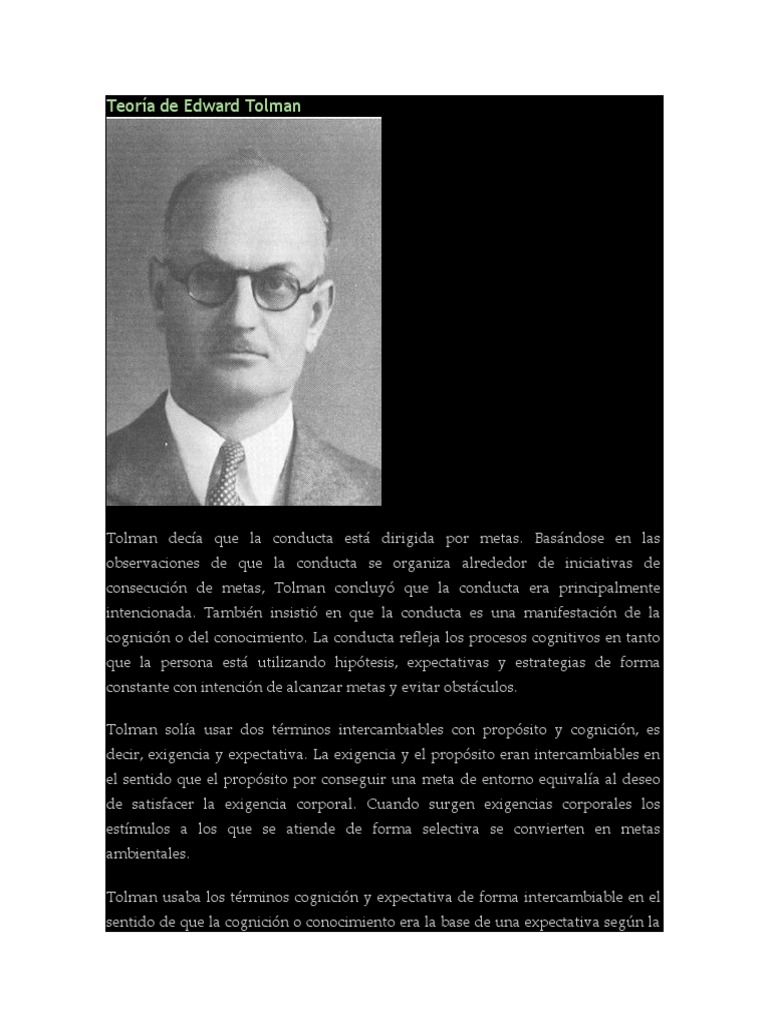 Teoría de Edward Tolman | PDF