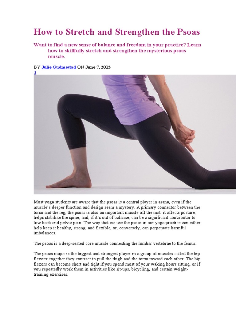 How To Stretch and Strengthen The Psoas | PDF | Knee | Foot