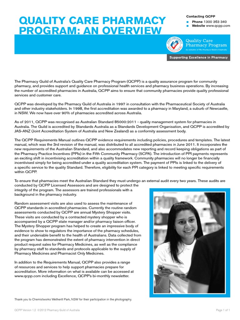 QCPP Overview | PDF | Pharmacy | Pharmacist