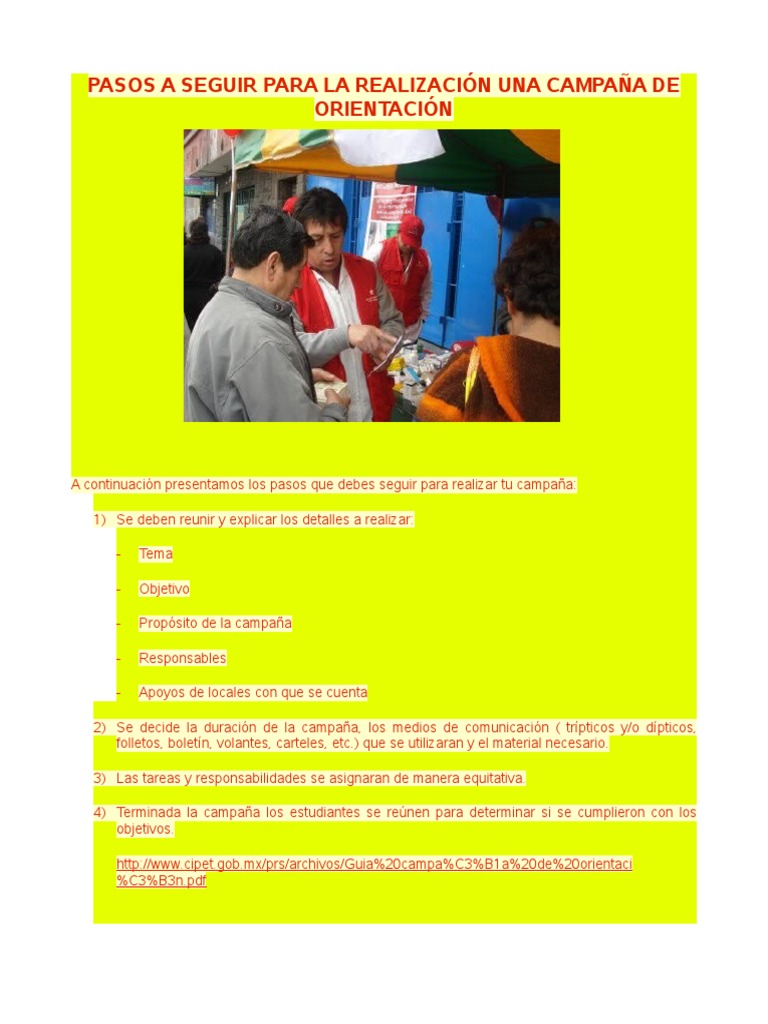 Pasos para Realizar Campana | PDF | Crecimiento personal y profesional ...