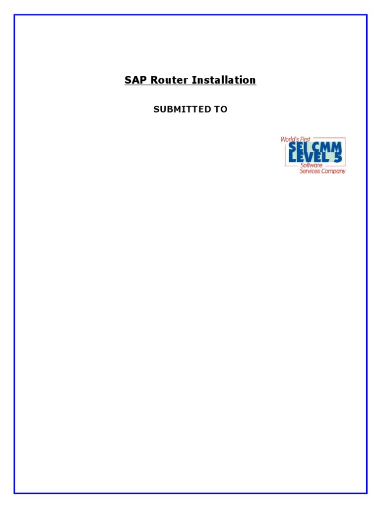 SAP Router Installation | PDF | Areas Of Computer Science | Computing