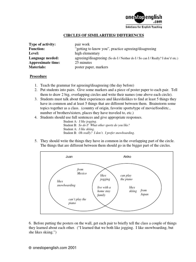 Agreeing and Disagreeing Activity | PDF