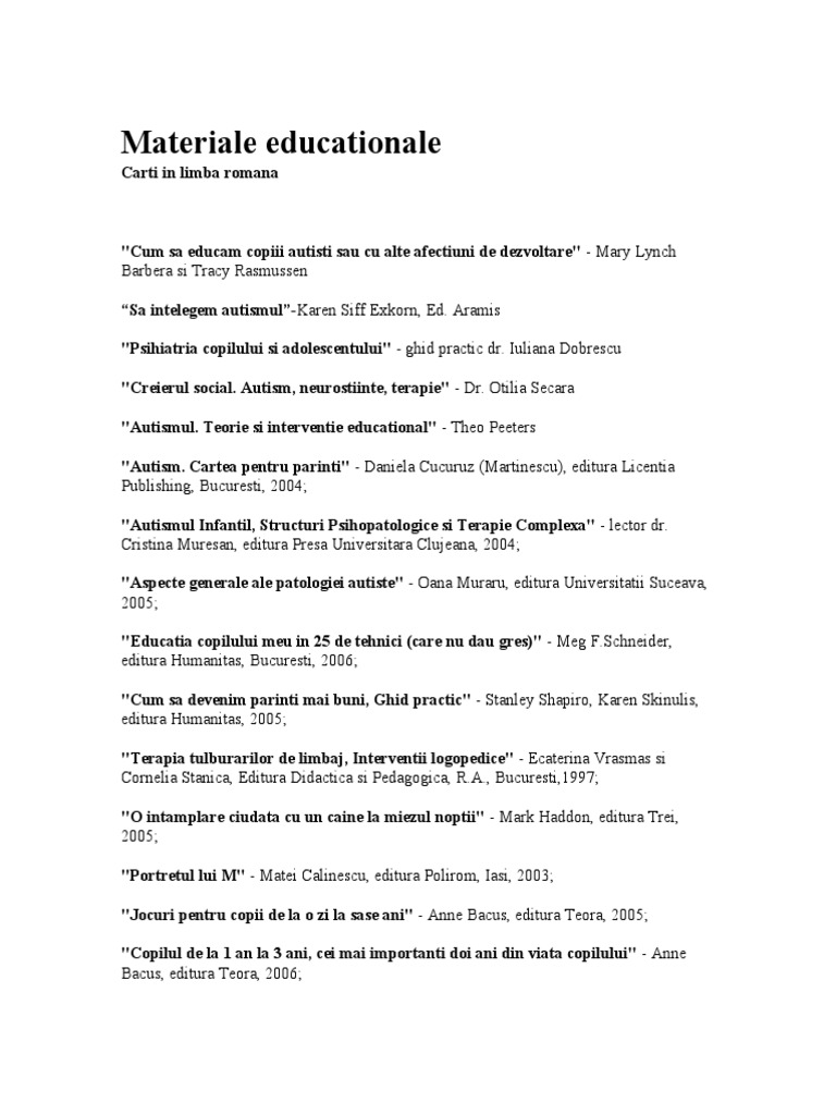 Materiale Educationale Autism | PDF