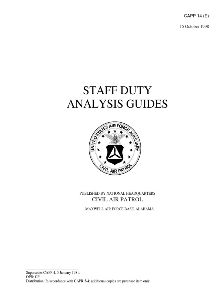 Staff Duty Analysis Guide for CAP | PDF | Civil Air Patrol | Staff ...