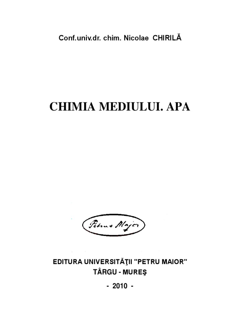 Chimia Mediului. Apa | PDF