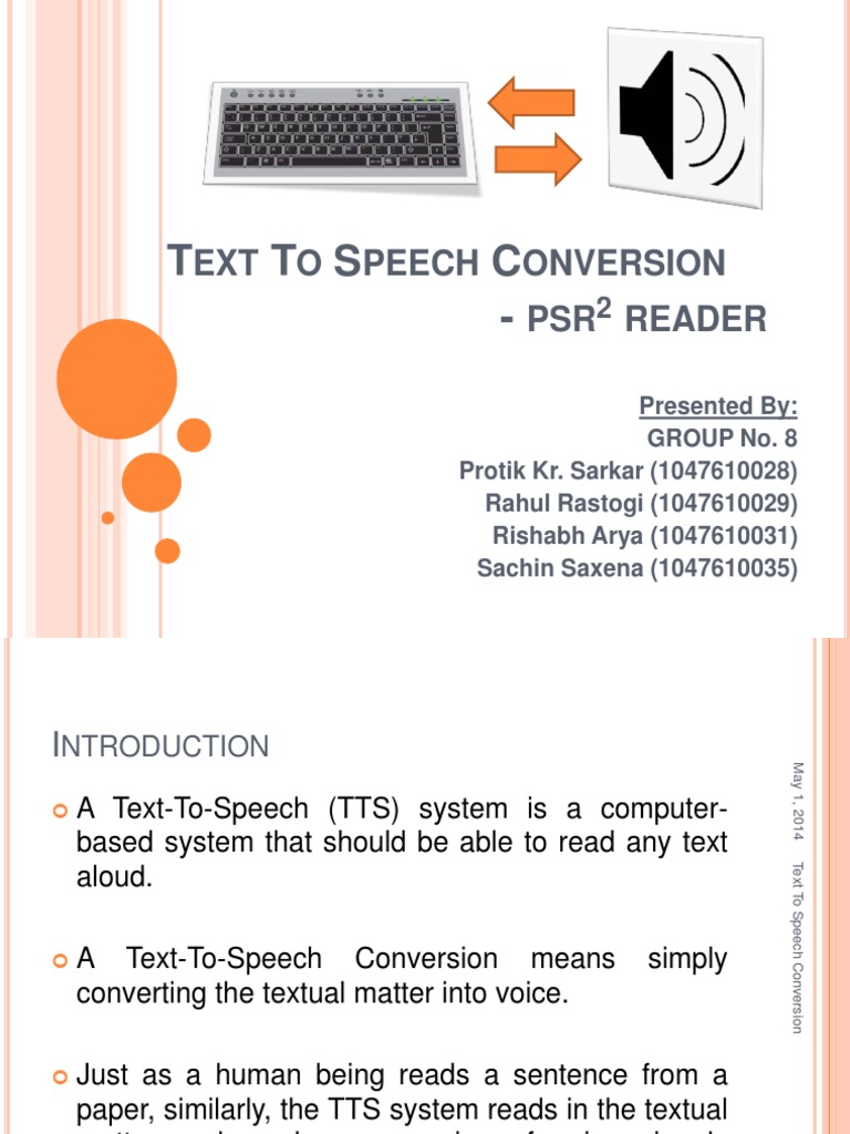 Text To Speech Conversion | PDF | Speech Synthesis | Speech Recognition