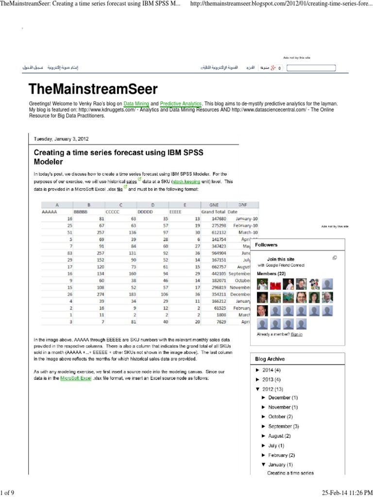 Creating A Time Series Forecast Using IBM SPSS Modeler Time Series Spss