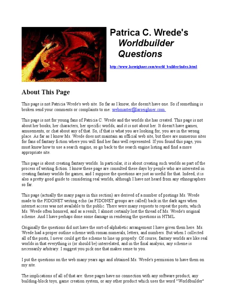 Patricia Wrede Worldbuilding | PDF | Magic (Paranormal) | Alternative ...