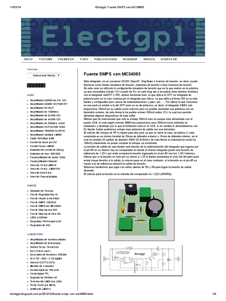 Convertidor DC Con Mc34063 | PDF | Inductor | Transistor