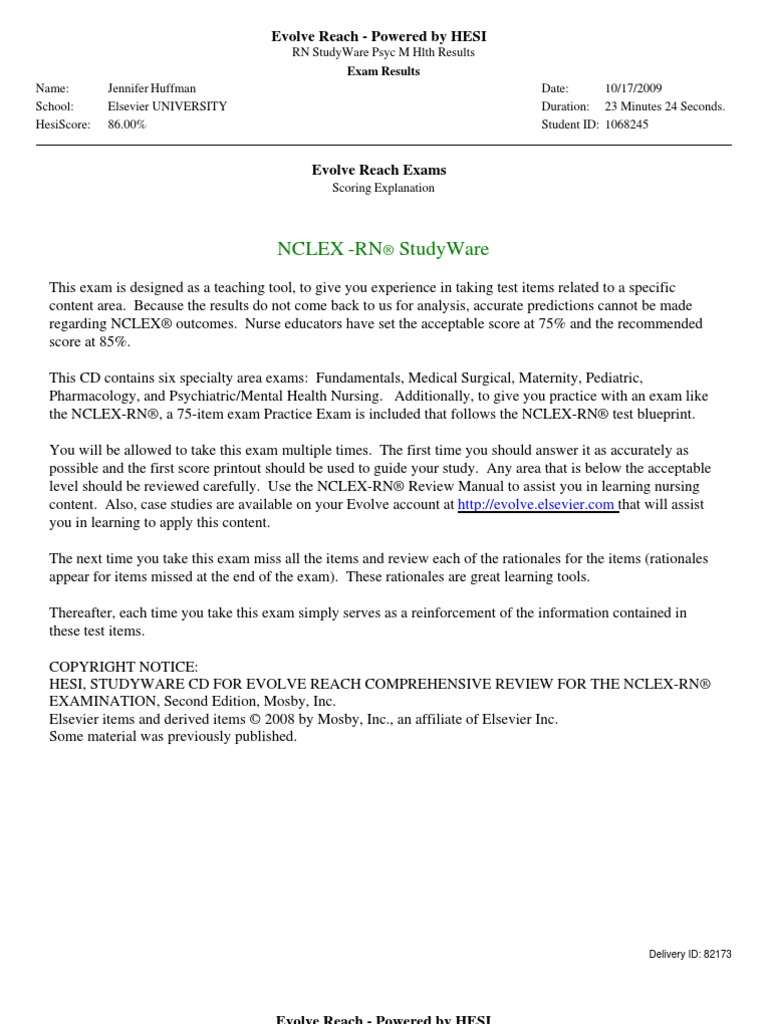 Evolve Reach - Powered by HESI | PDF | National Council Licensure ...