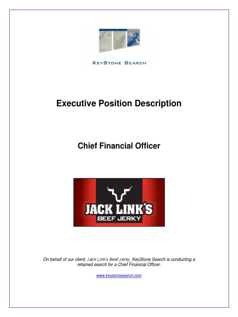 Executive Position Profile, CFO, Jack Link's | PDF | Chief Financial ...