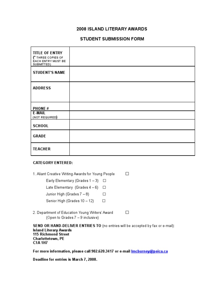 Student Submission Form | PDF