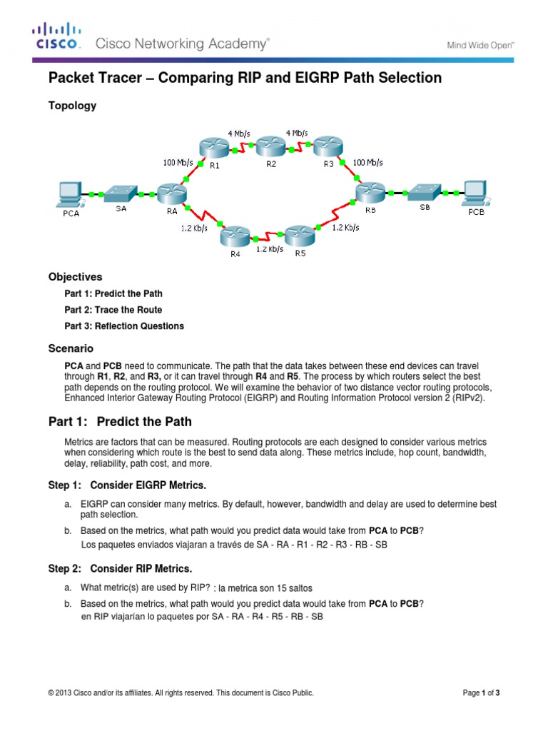 Comparing RIP and EIGRP Path Selection | PDF | Routing | Network Protocols
