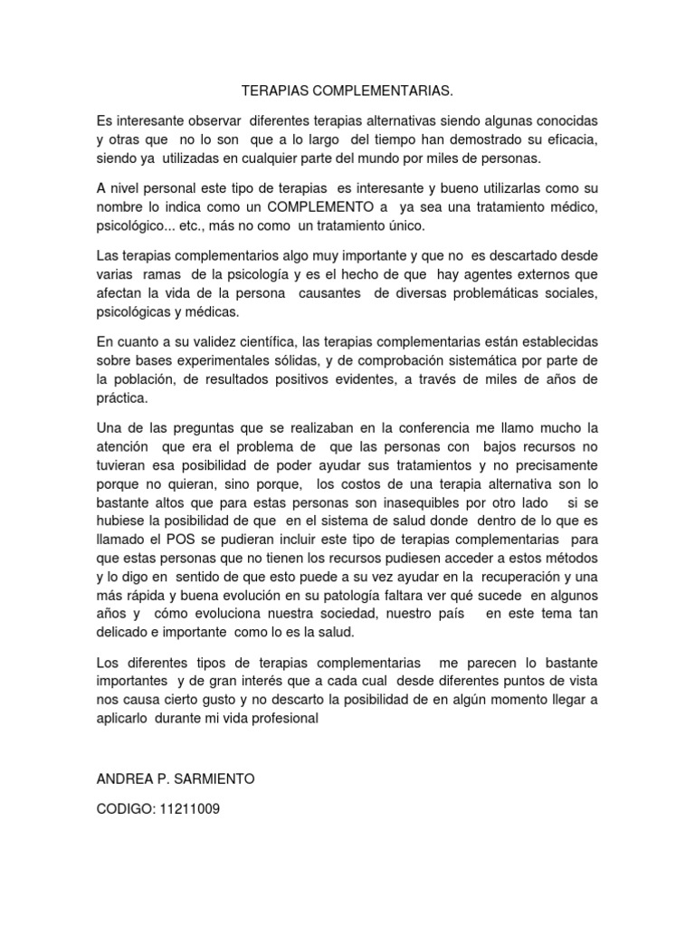 Terapias Complementarias | PDF