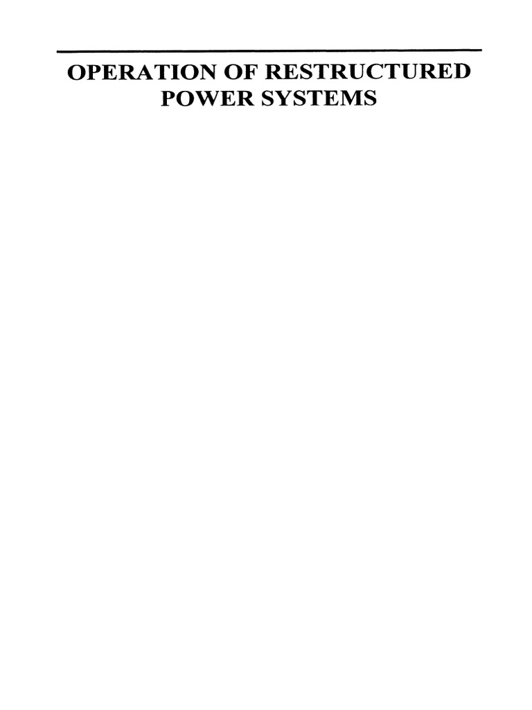 31.operation of Restructured Power Systems 2001 - Kankar | PDF ...
