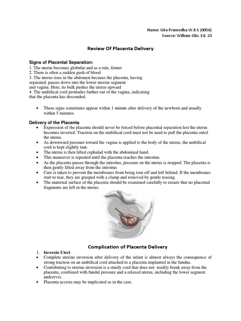 Review of Placenta Delivery | PDF | Placenta | Uterus