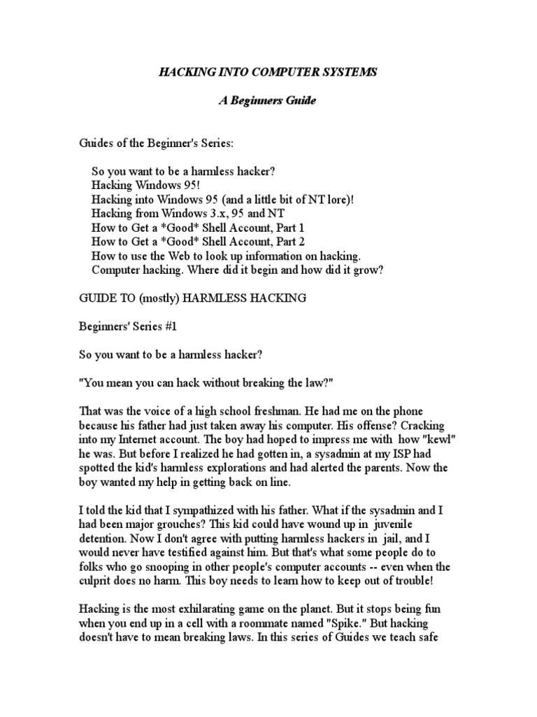 Basic Guide To Hacking | PDF