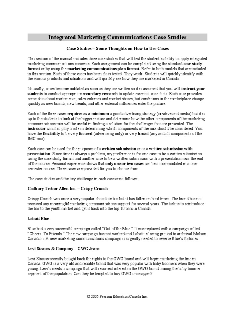 Integrated Marketing Communications Case Studies: Case Studies - Some Thoughts On How To Use ...