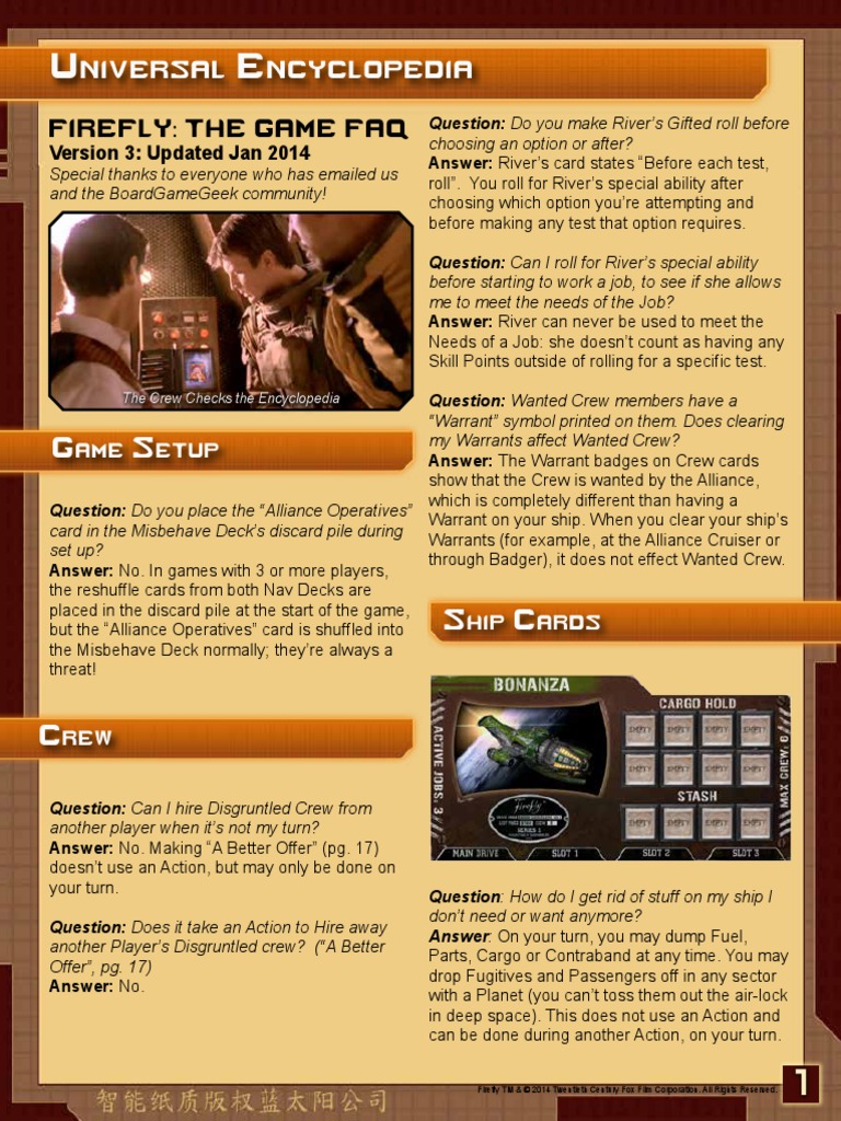 Firefly FAQ v3 | PDF | Leisure