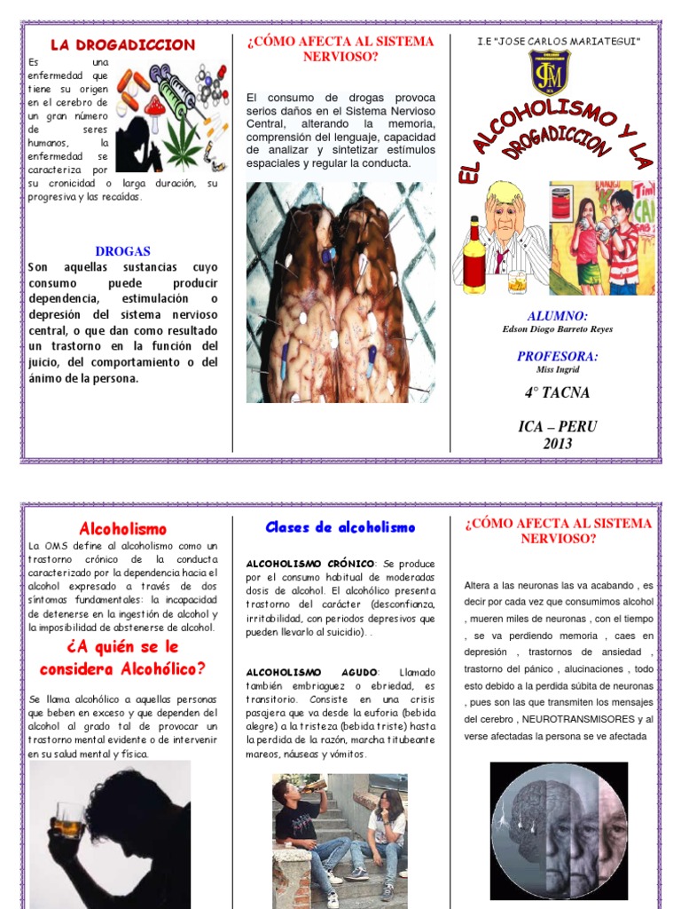 Triptico Alcoholismo | PDF | Depresión (estado de ánimo) | Drogas