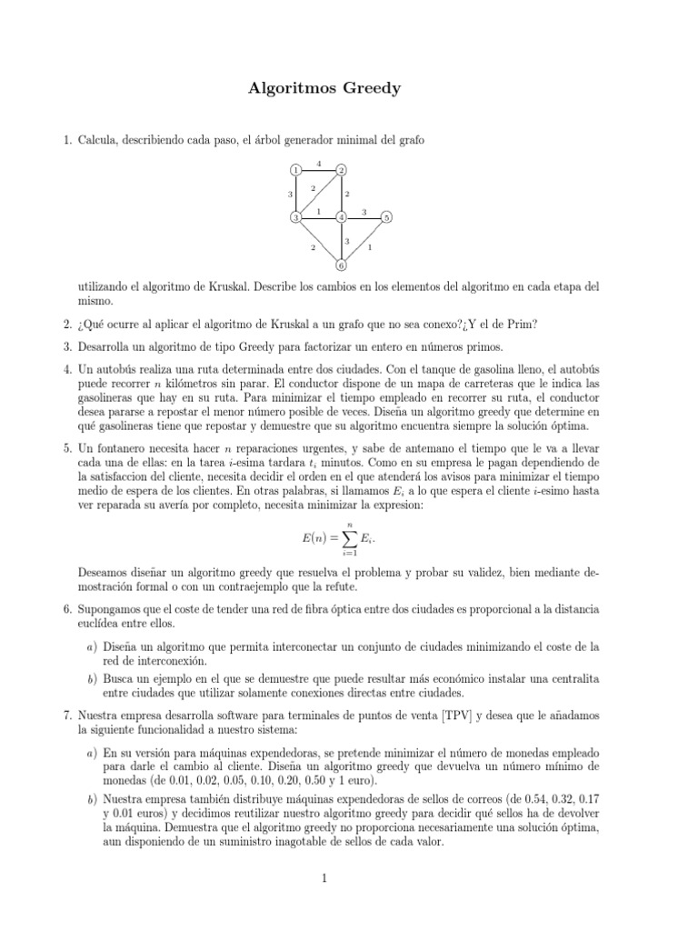 Problem As Greedy | PDF | Algoritmos | Teoría de grafos