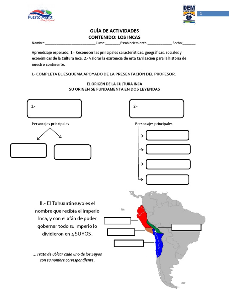Los Incas Guia de Actividades | PDF | Ciencias sociales | Estudios de ...