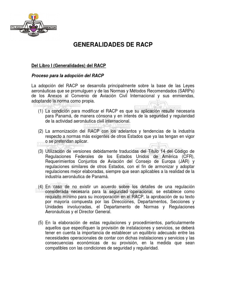 Generalidades Del RACP (Libro I) | PDF | Adopción | Regulación