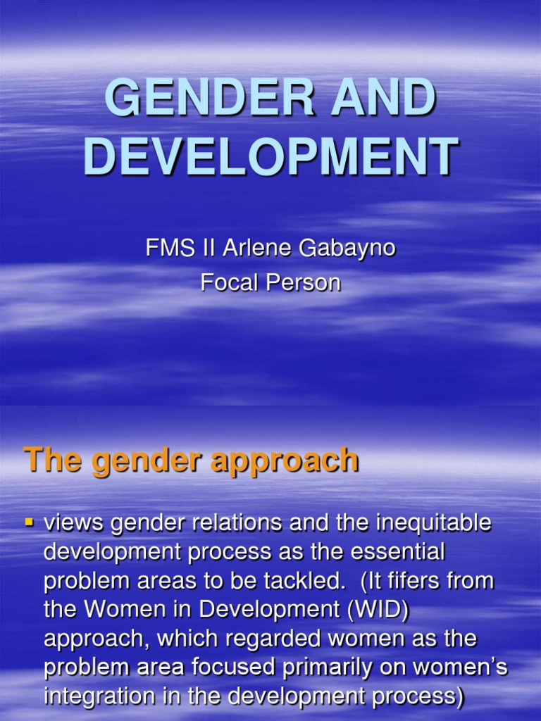 Gender Development Approaches Explained | PDF | Gender And Development ...