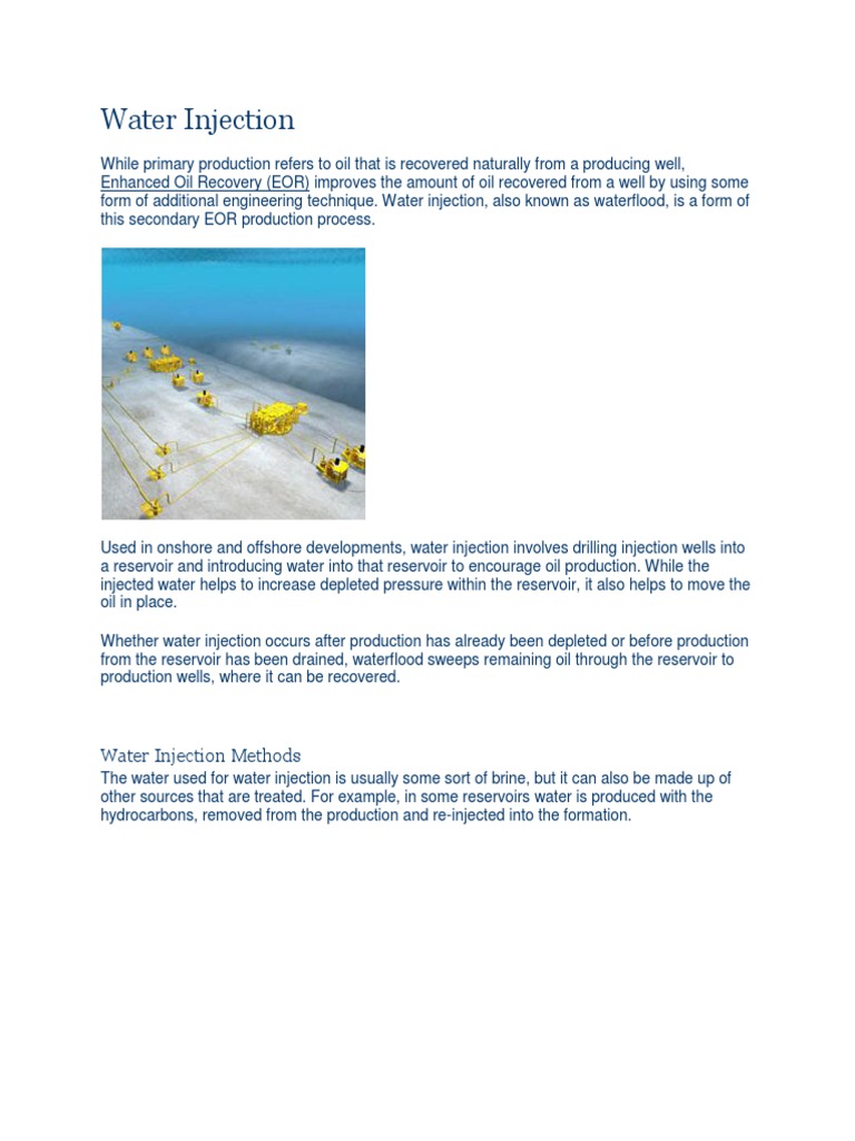 Water Injection Methods | PDF | Petroleum Reservoir | Oil Well