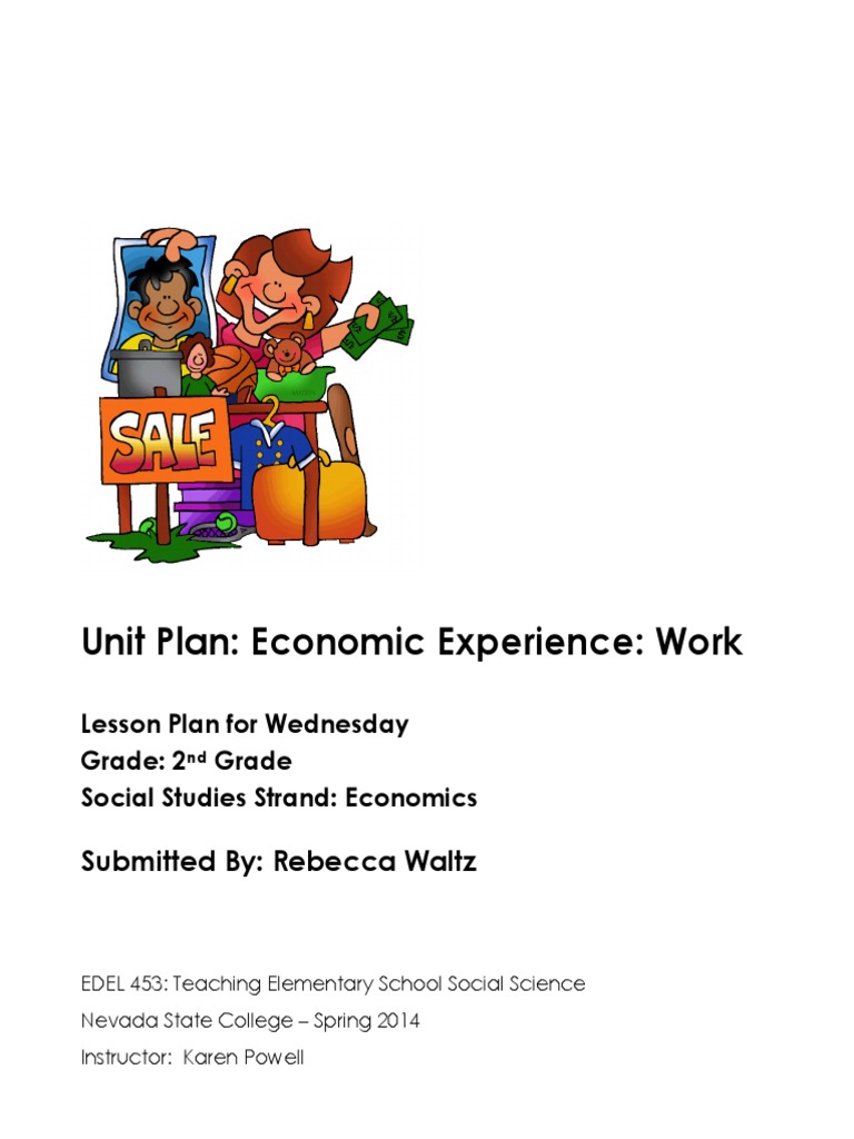 2nd Grade Economics Lesson Plan | PDF | Career & Growth