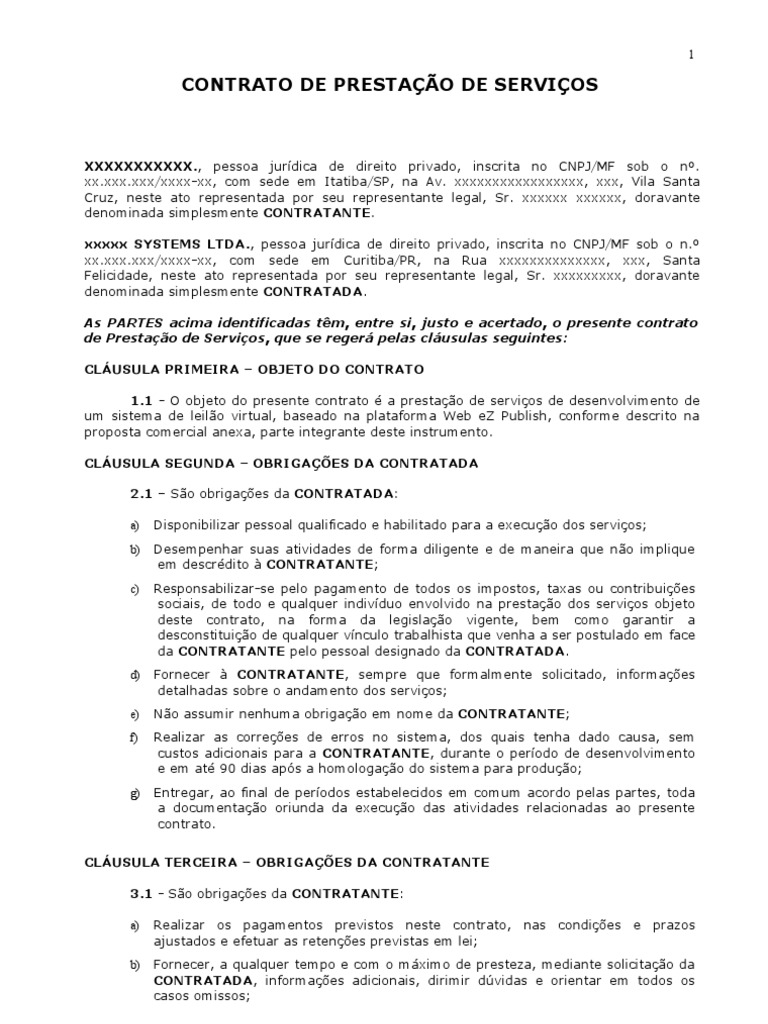 Contrato de Desenvolvimento de Software