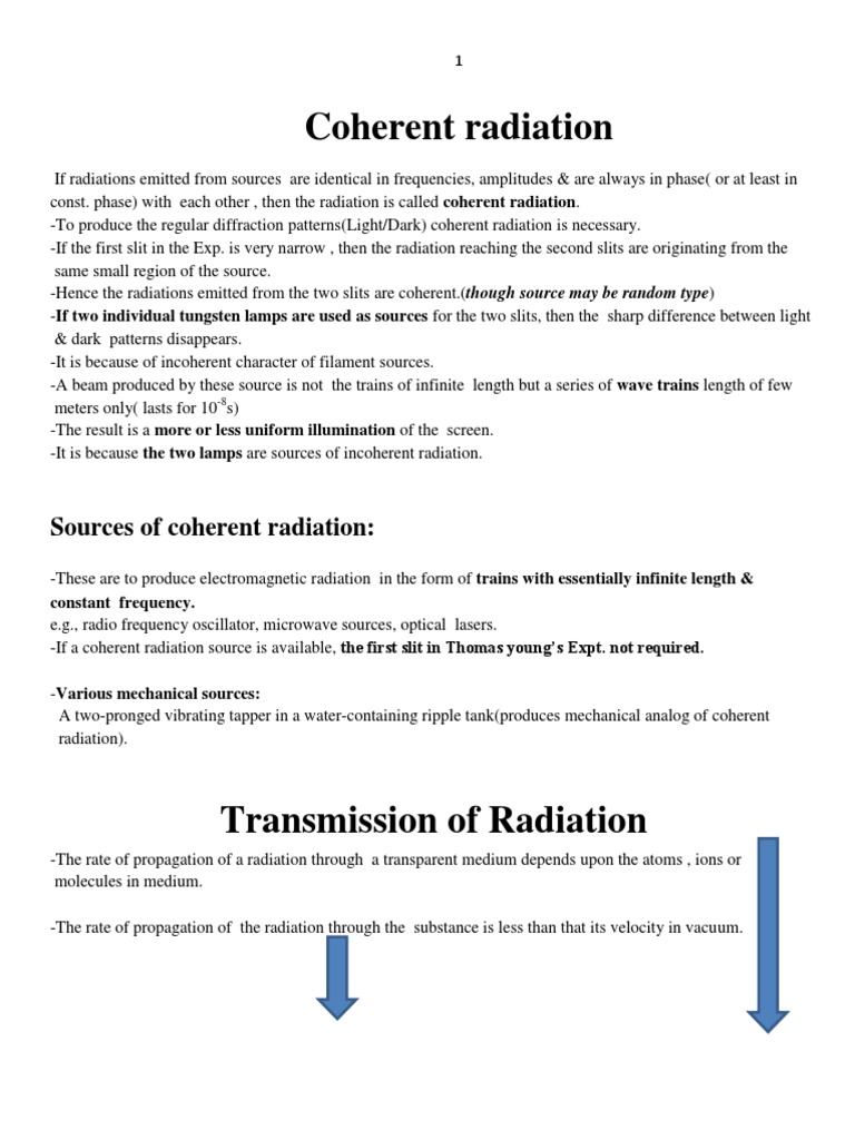 Sources of Coherent Radiation | PDF | Coherence (Physics) | Electromagnetic Radiation