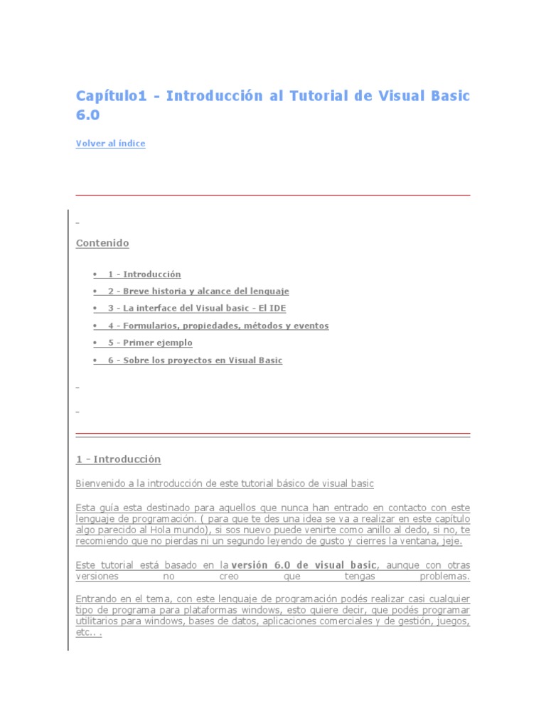 Visual Basic | Descargar gratis PDF | Básico | Lenguaje de programación