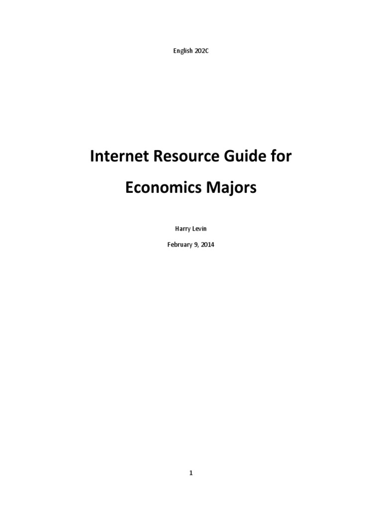 Internet Resource Guide | PDF | National Bureau Of Economic Research ...