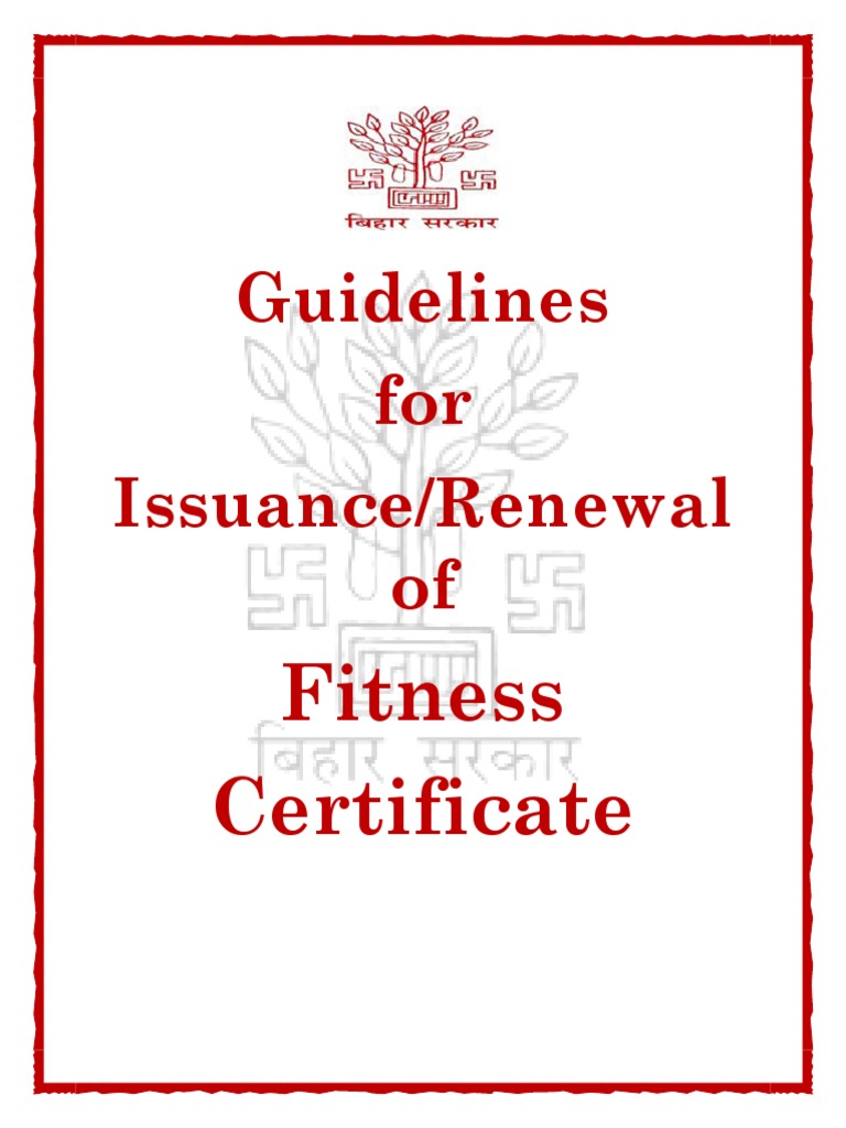 Guidelines For Issuance Renewal of Fitness Certificate | PDF
