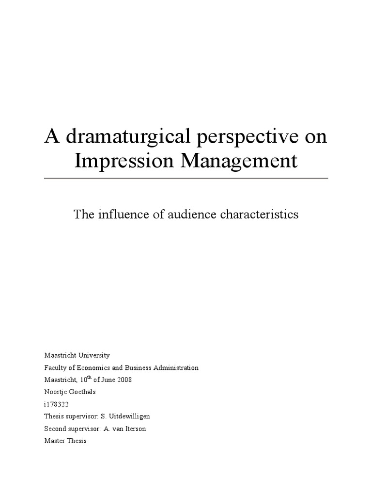 Impression Management | PDF | Social Psychology | Cognitive Science