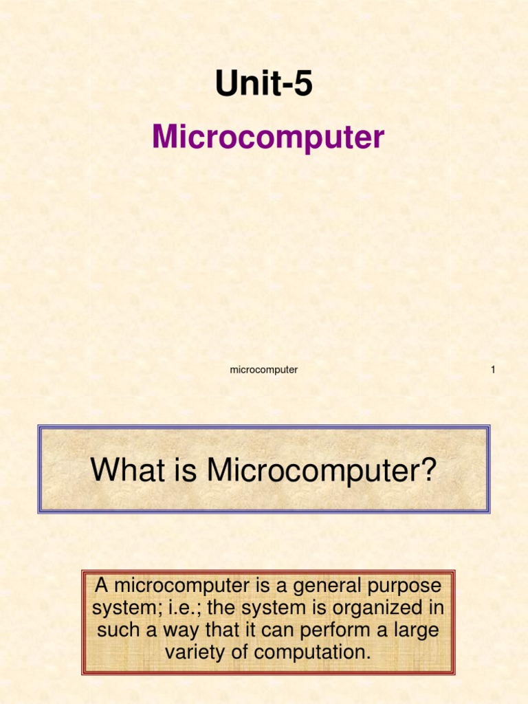 Microcomputer | PDF | Input/Output | Central Processing Unit