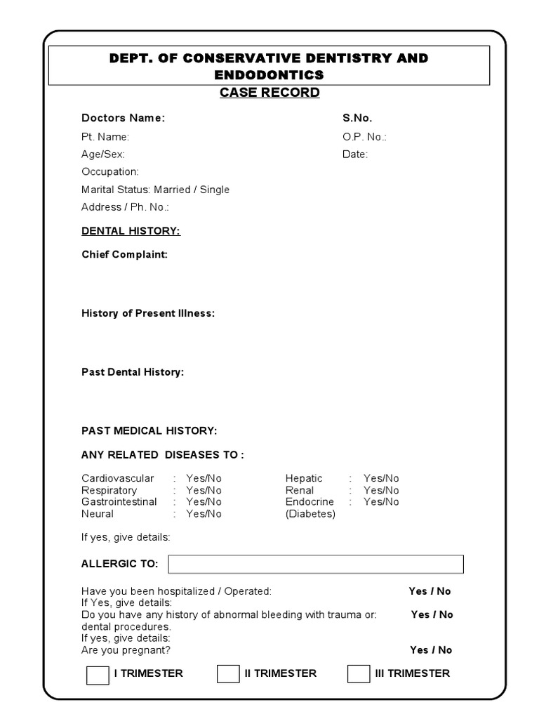 Dental Case Sheet Corrcted / orthodontic courses by Indian dental ...