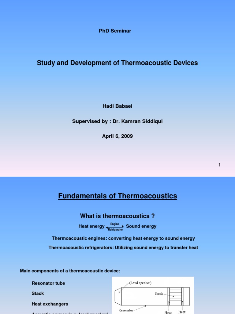 Thermoacoustic Device Development Study | PDF | Heat Exchanger | Engines