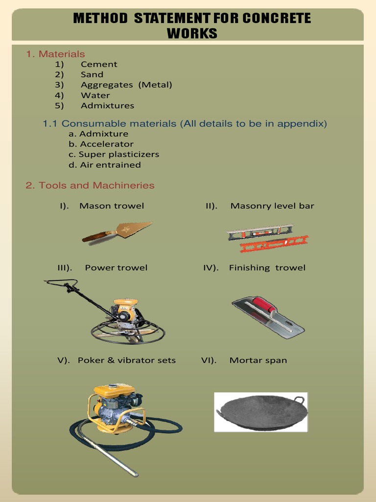 1.1 Consumable Materials (All Details To Be in Appendix) | PDF ...