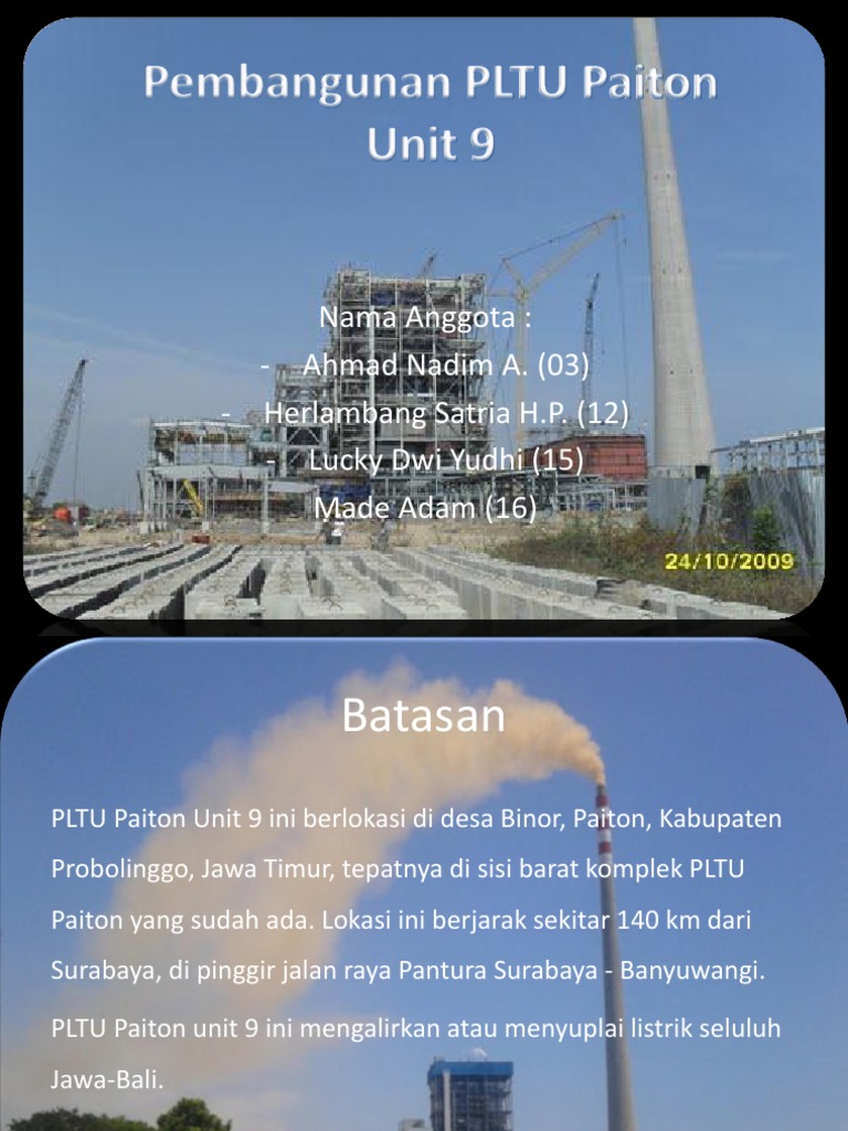 Persentasi Pembangunan PLTU PAITON | PDF