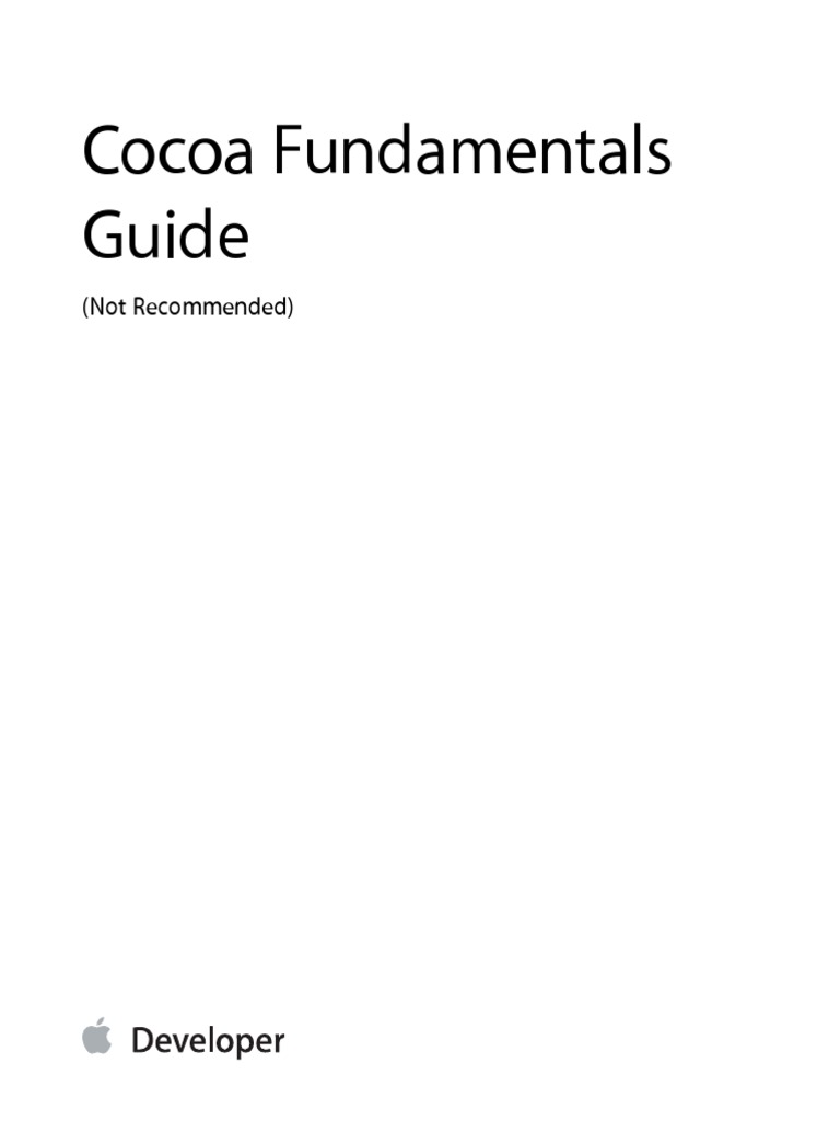 Cocoa Fundamentals | PDF | Xcode | Objective C