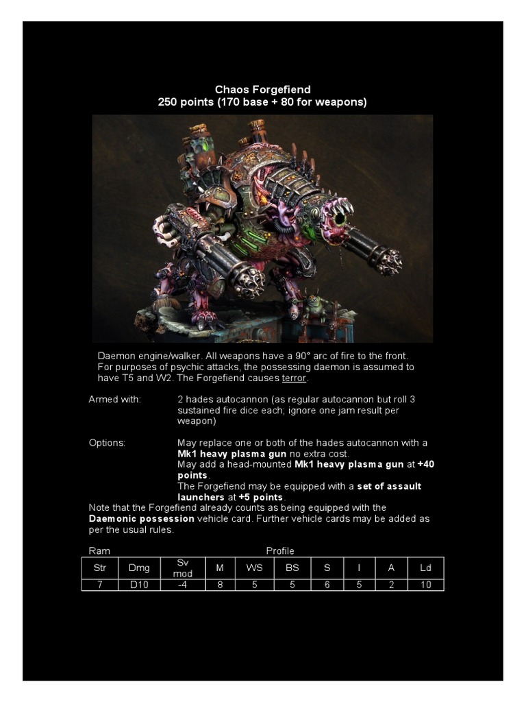 Forgefiend Datafax For 2nd Edition | PDF | Military Equipment | Armed ...