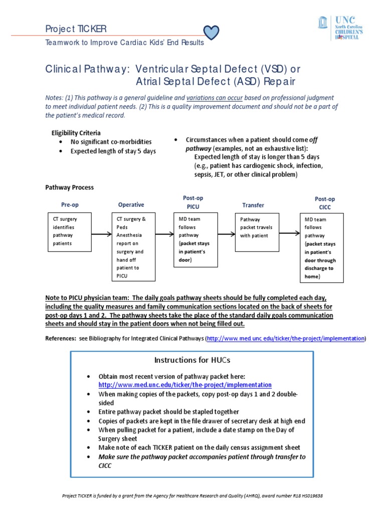 VSD Pathway Packet | PDF | Surgery | Patient